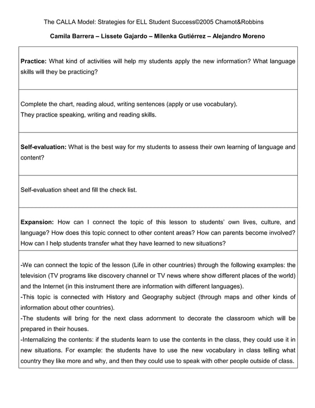 The calla model | PDF