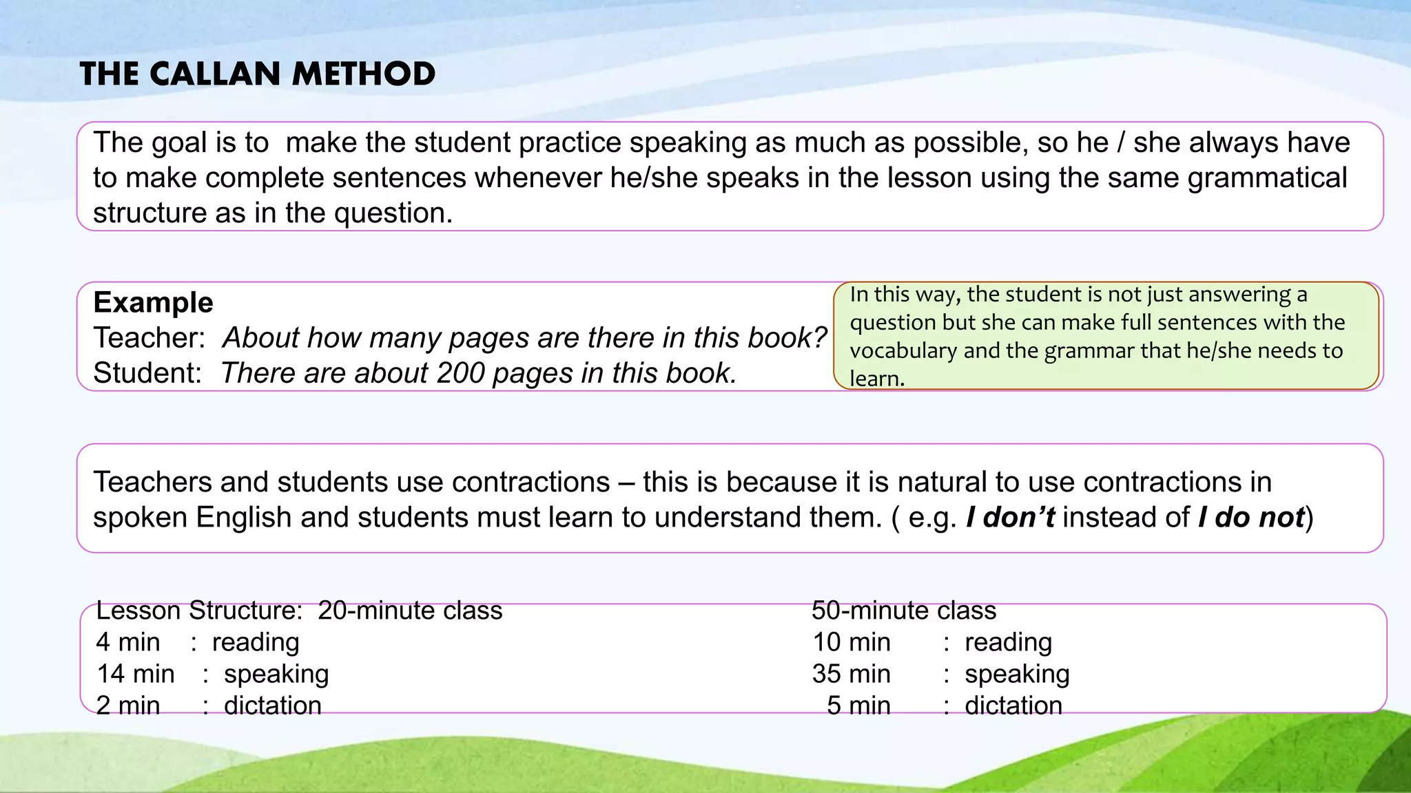 The Callan Method of Learning a Second/Foreign Language | PPTX