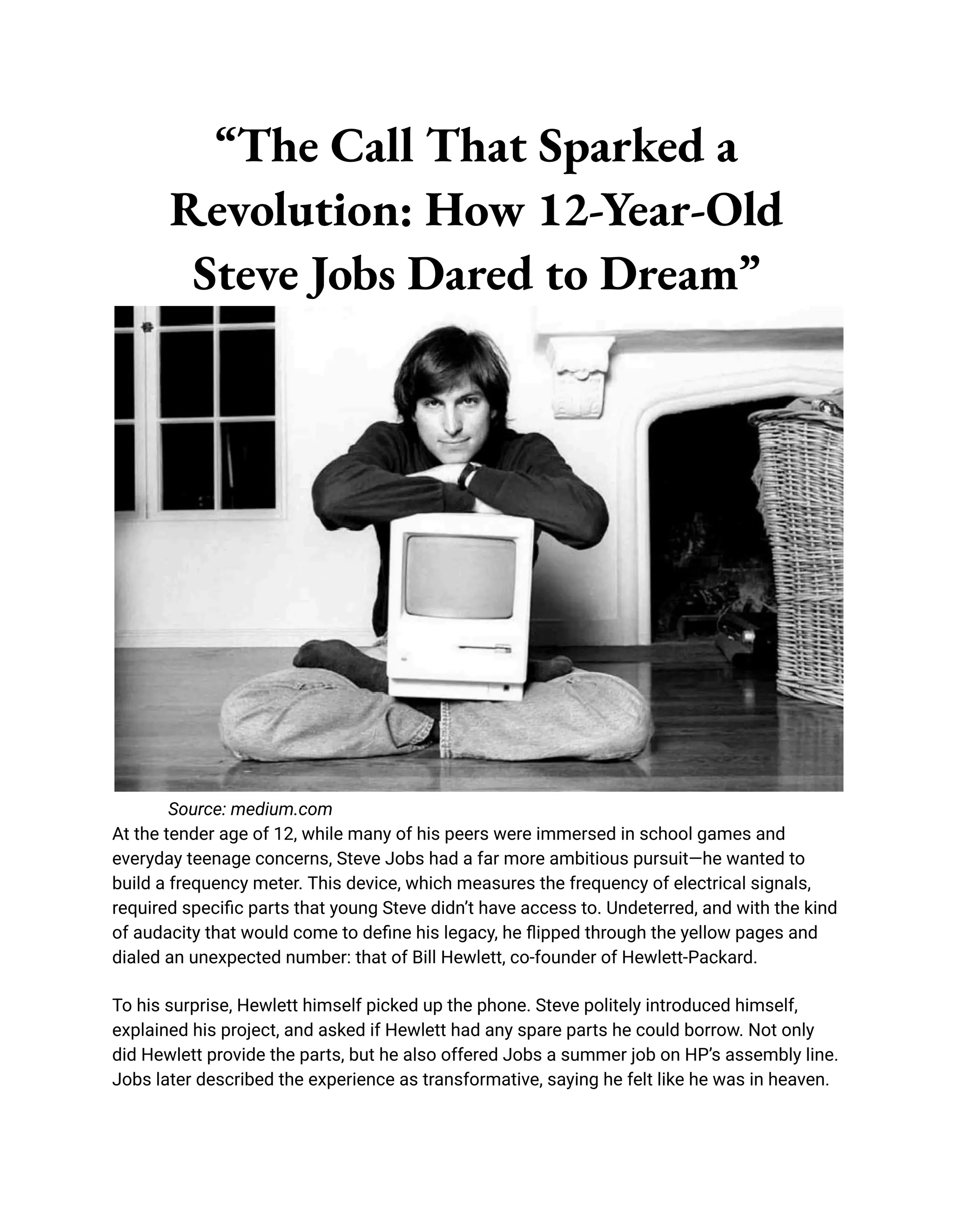 “The Call That Sparked a Revolution_ How 12-Year-Old Steve Jobs Dared ...