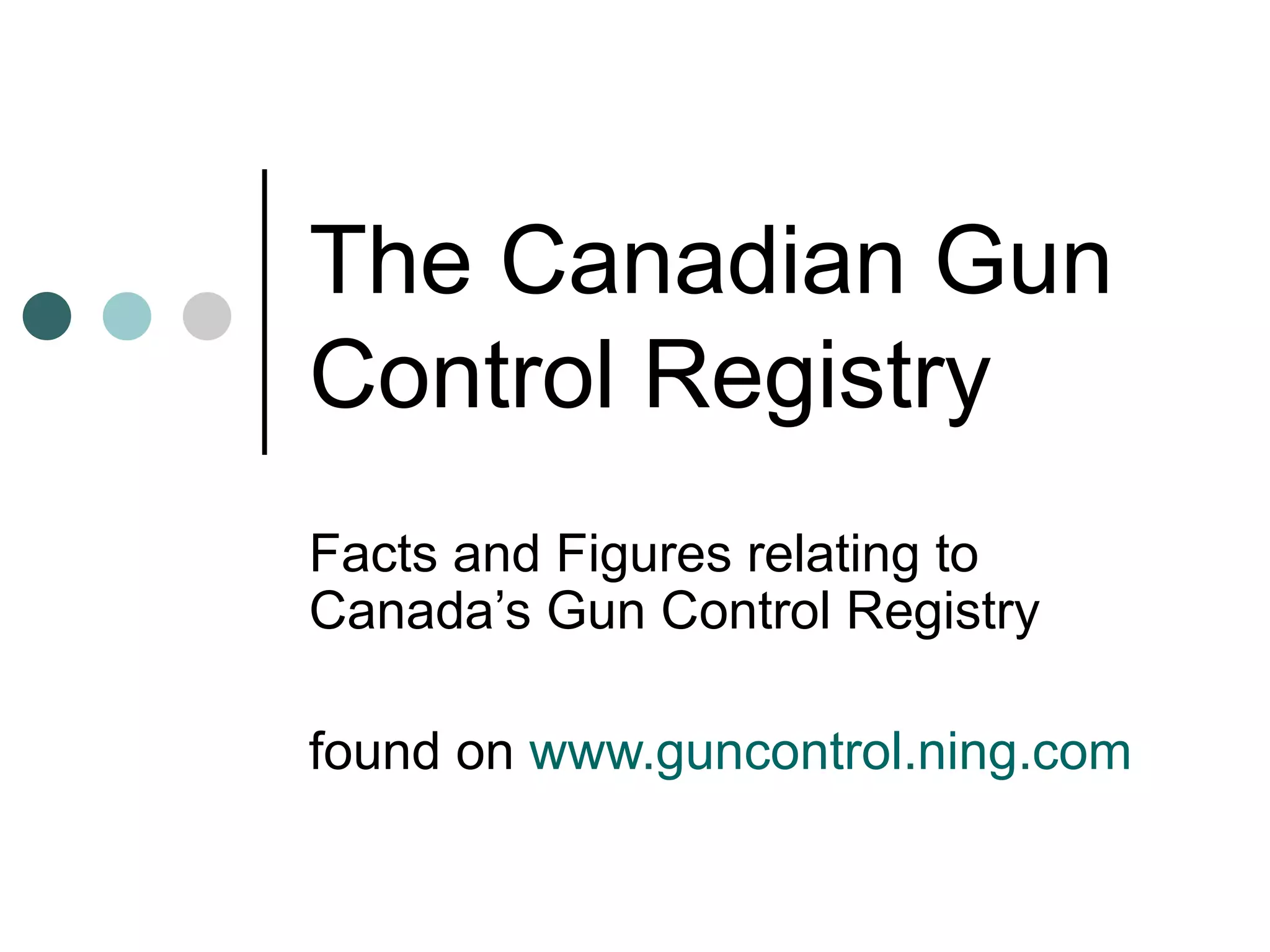 The Canadian Gun Control Registry | PPT