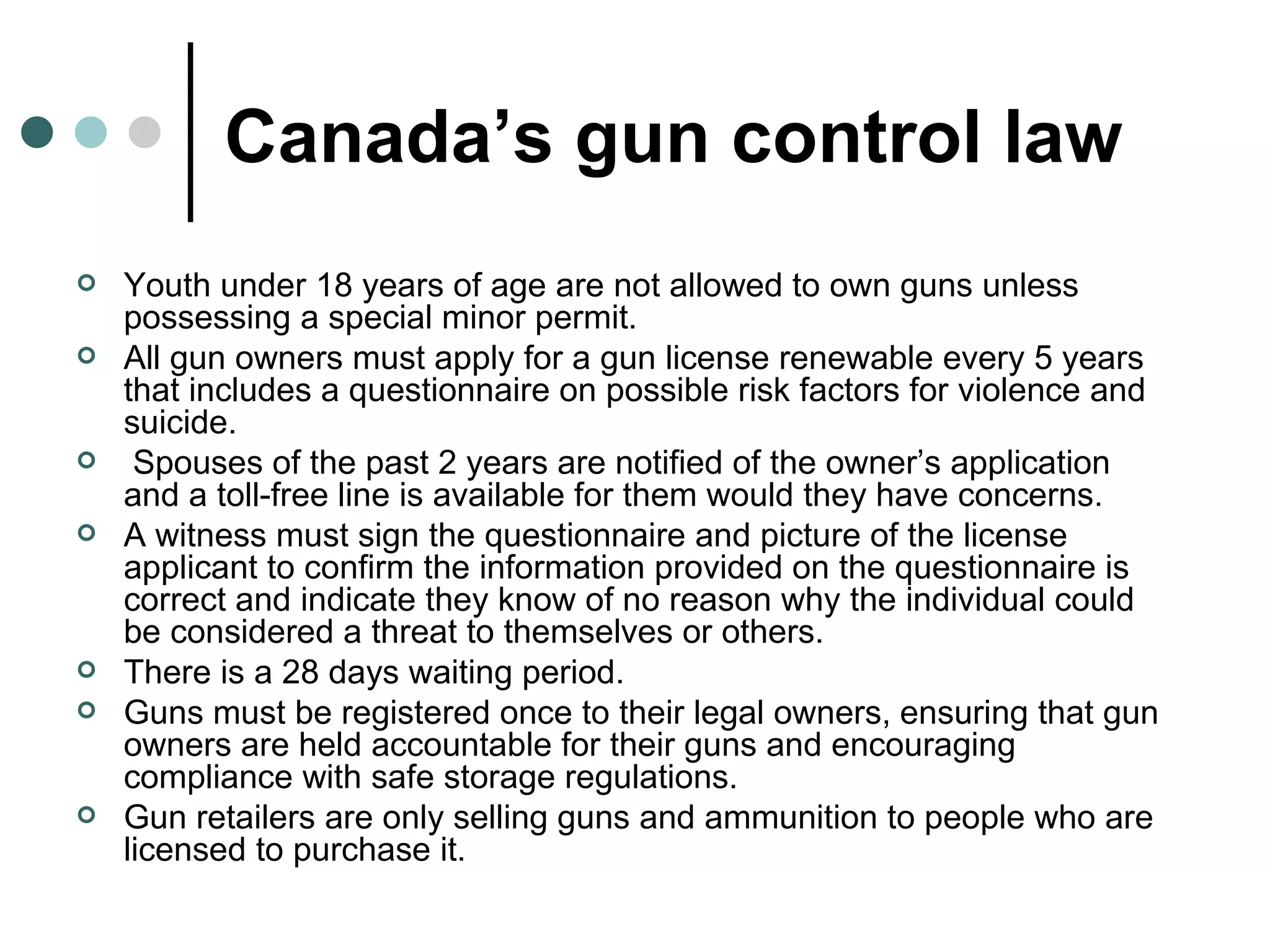 The Canadian Gun Control Registry | PPT