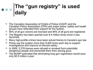 The Canadian Gun Control Registry | PPT