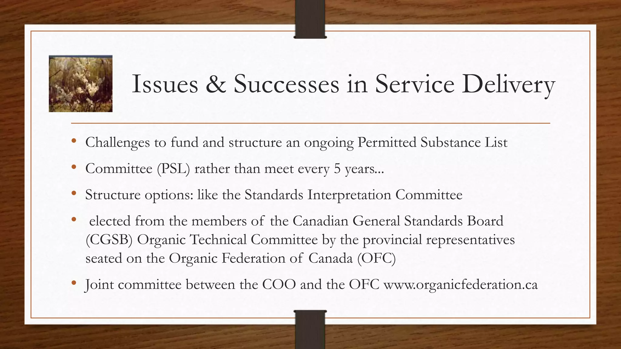 The Canadian Organic Regime 2016 | PPTX