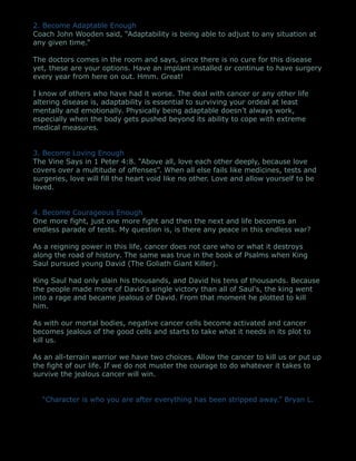 The Cancer Warrior 2.0 by Bryan L. Fighting Cancer | PDF