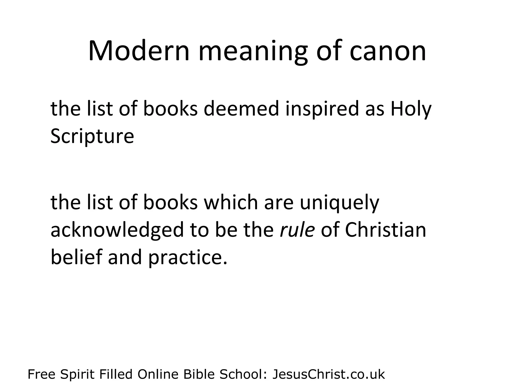 The Bible: The Canon of Scripture | PPT