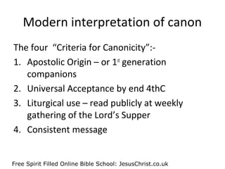 The Bible: The Canon of Scripture | PPT
