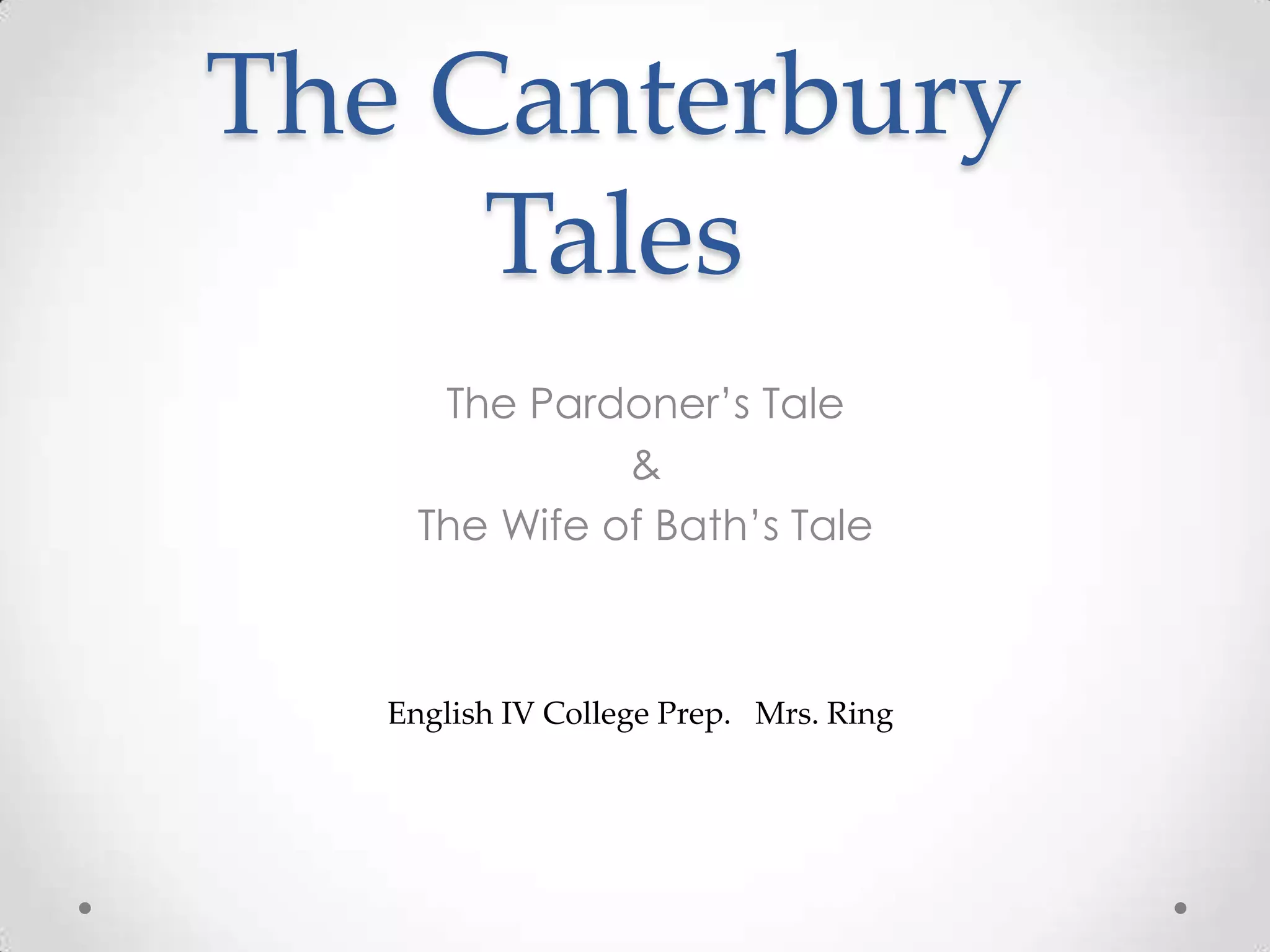 The canterbury tales lesson | PPTX