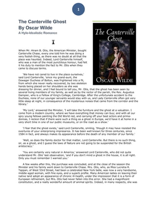 The Canterville Ghost | PDF