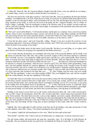 The canterville ghost 1 chapter text | DOCX