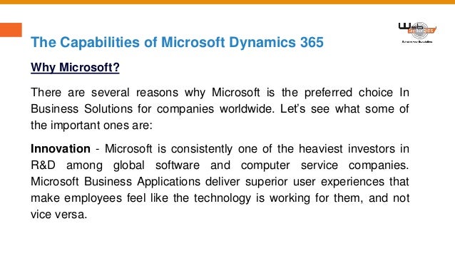 Capabilities of Microsoft Dynamics 365 | PPTX