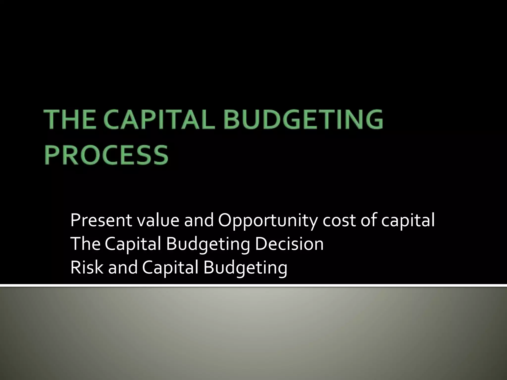 The capital budgeting process | PPTX