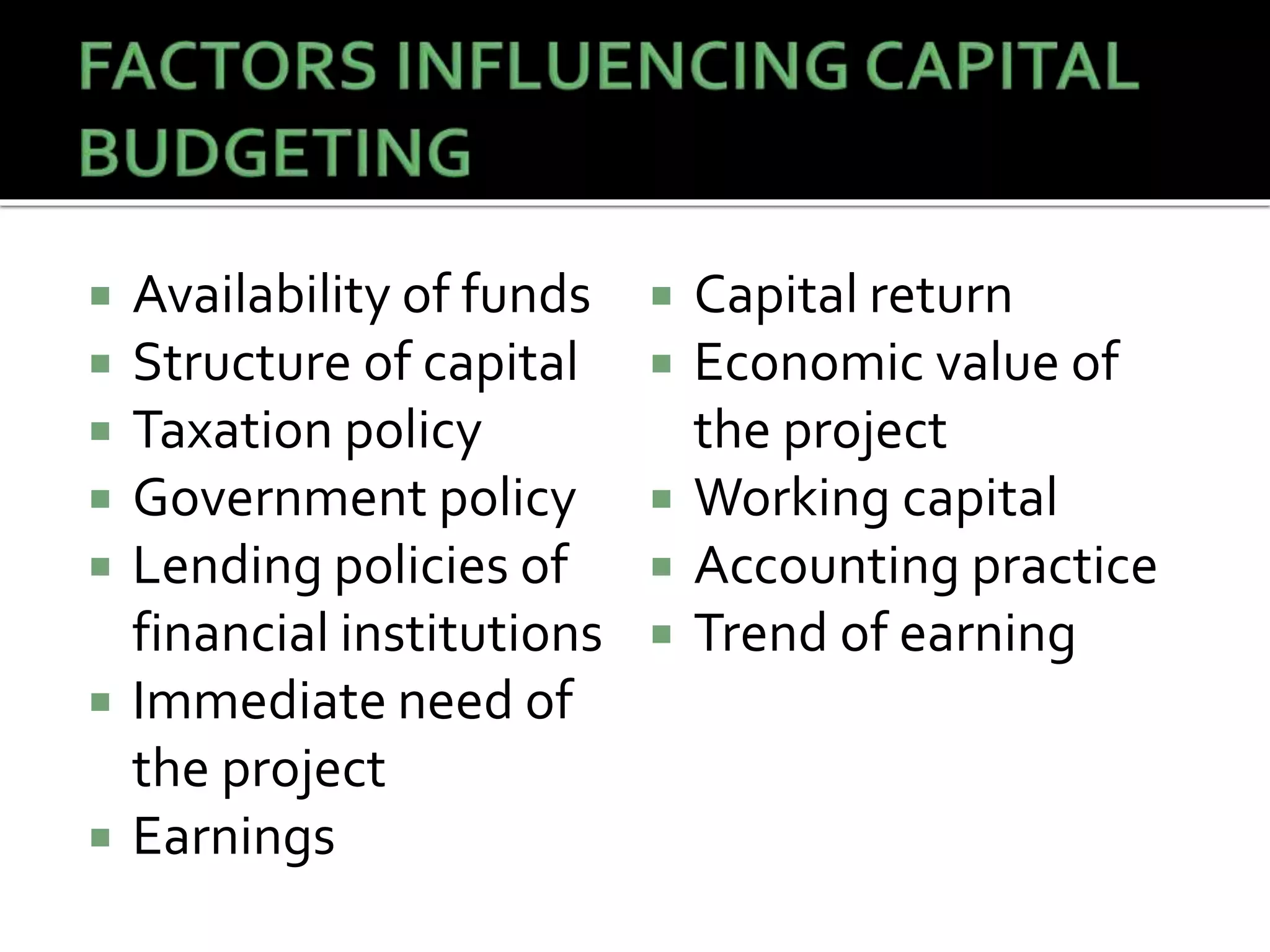 The capital budgeting process | PPTX