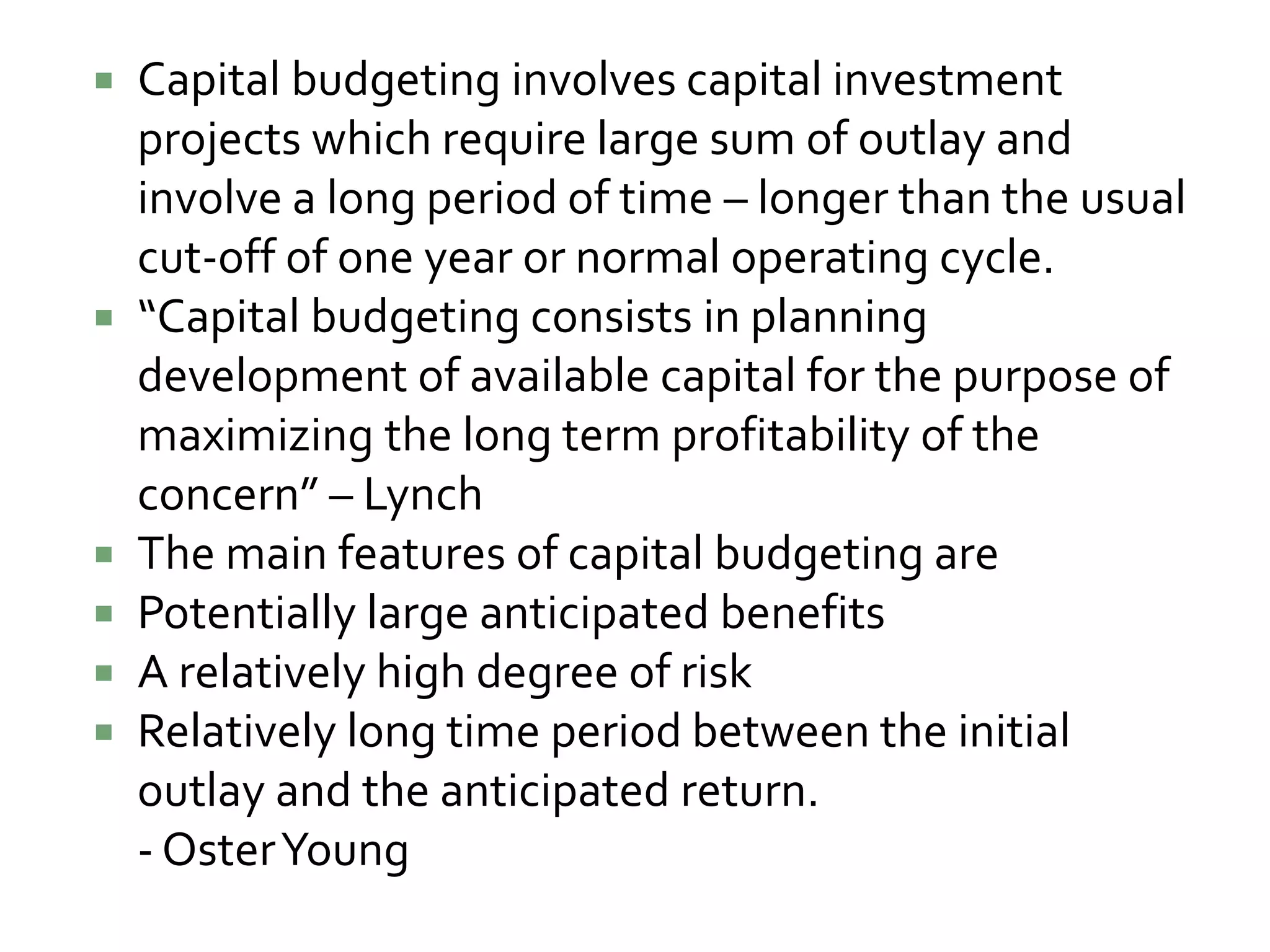 The capital budgeting process | PPTX