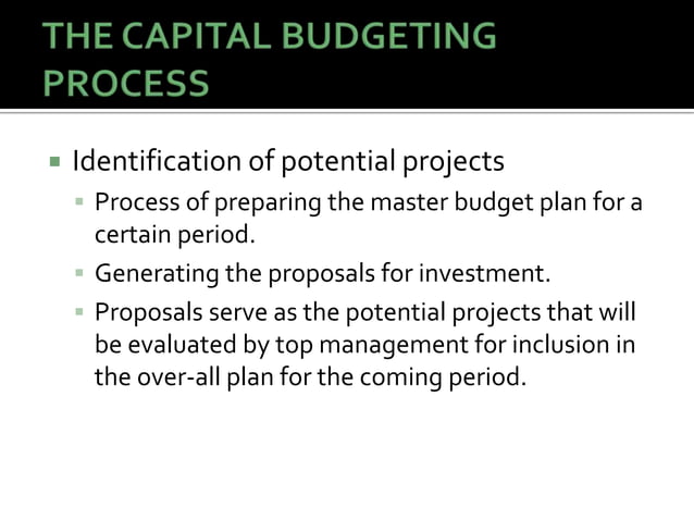 The capital budgeting process | PPTX