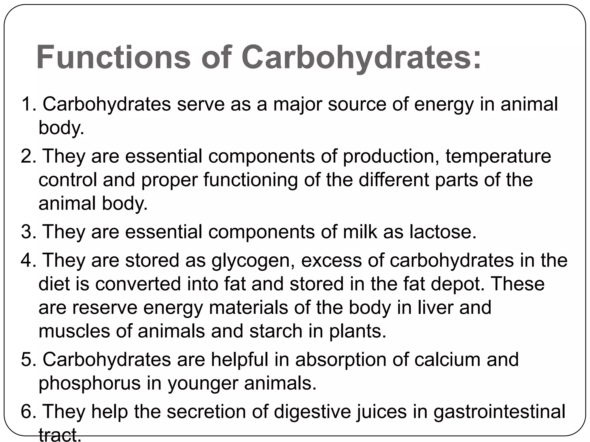The carbohydrates in animal nutrition | PPTX
