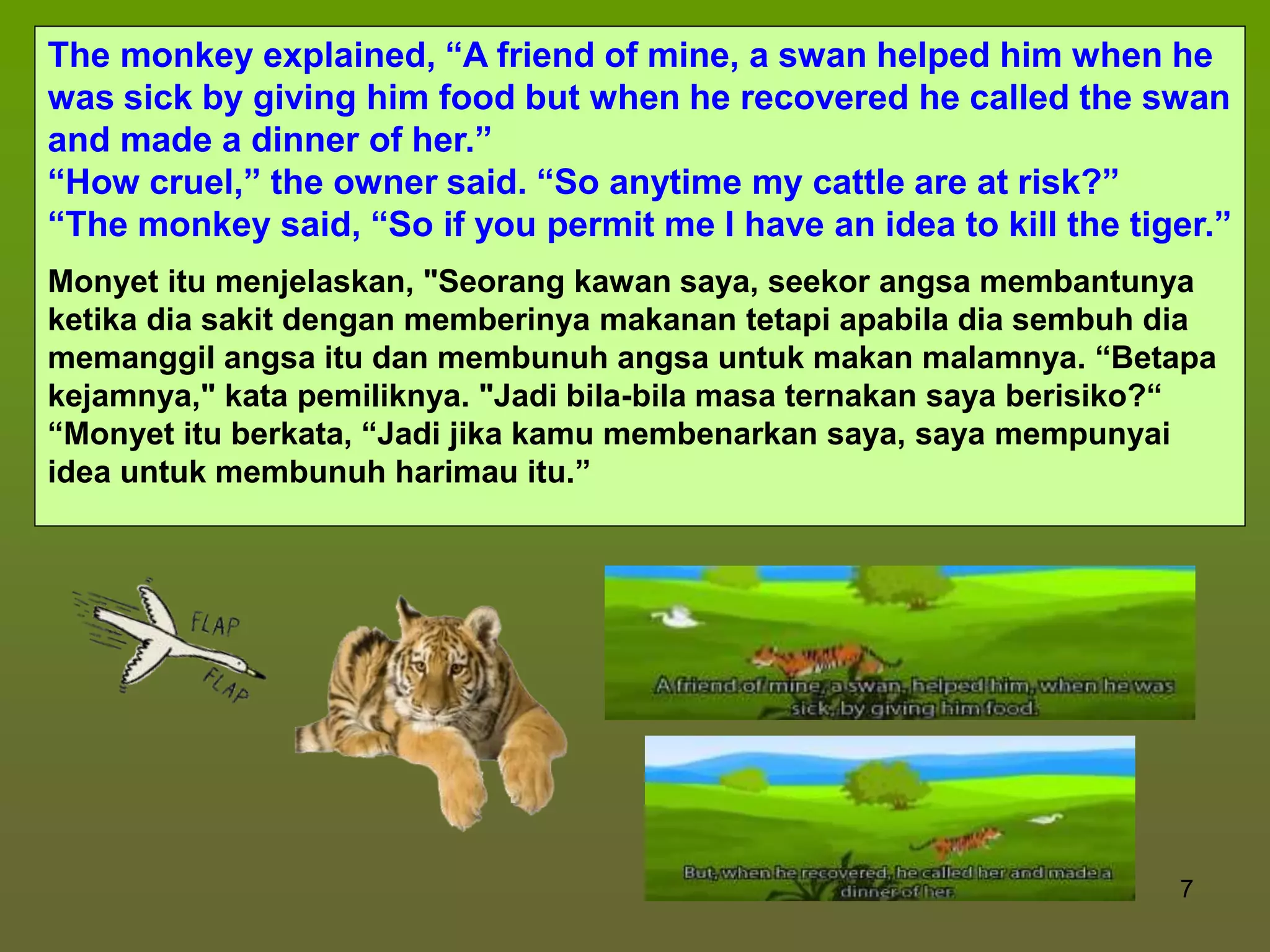 The Careless Tiger - An Aesop's Fable for Kids (Eng. & Malay).ppt