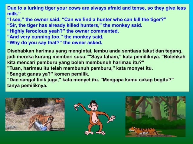 The Careless Tiger - An Aesop's Fable for Kids (Eng. & Malay).ppt