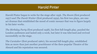 The Caretaker by Harold Pinter | PDF