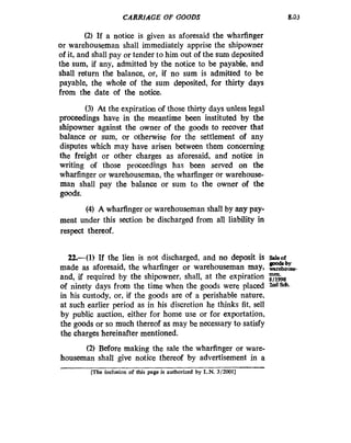 The carriage of goods act | PDF