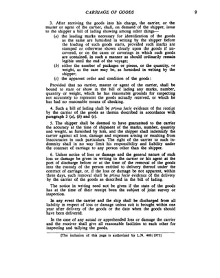 The carriage of goods act | PDF