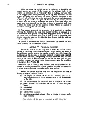 The carriage of goods act | PDF