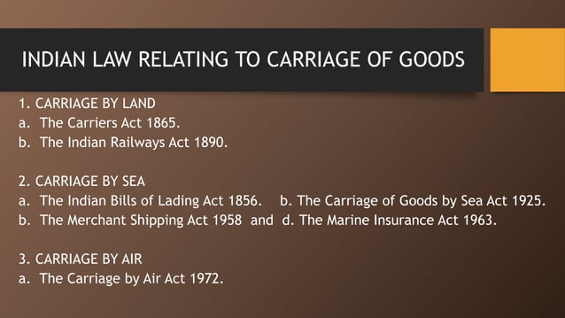 The carriage of goods act | PPTX