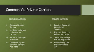 The carriage of goods act | PPTX