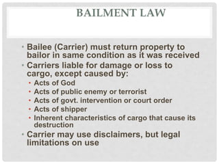 The carriage of goods and the liability of air and sea carriers | PPT