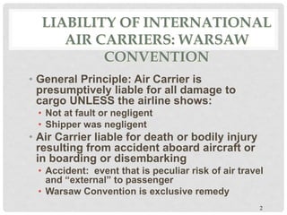 The carriage of goods and the liability of air and sea carriers | PPT