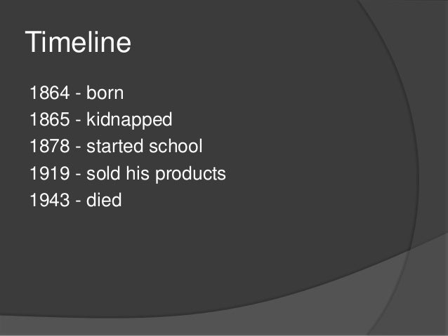 George Washington Carver Inventions Timeline