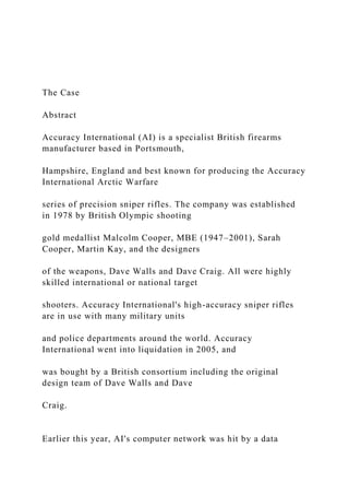 The Case Abstract Accuracy International (AI) is a s.docx | Free Download