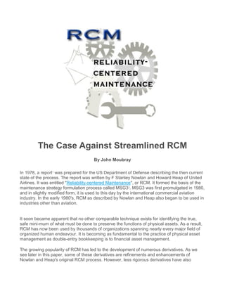 The case against streamlined rcm | PDF