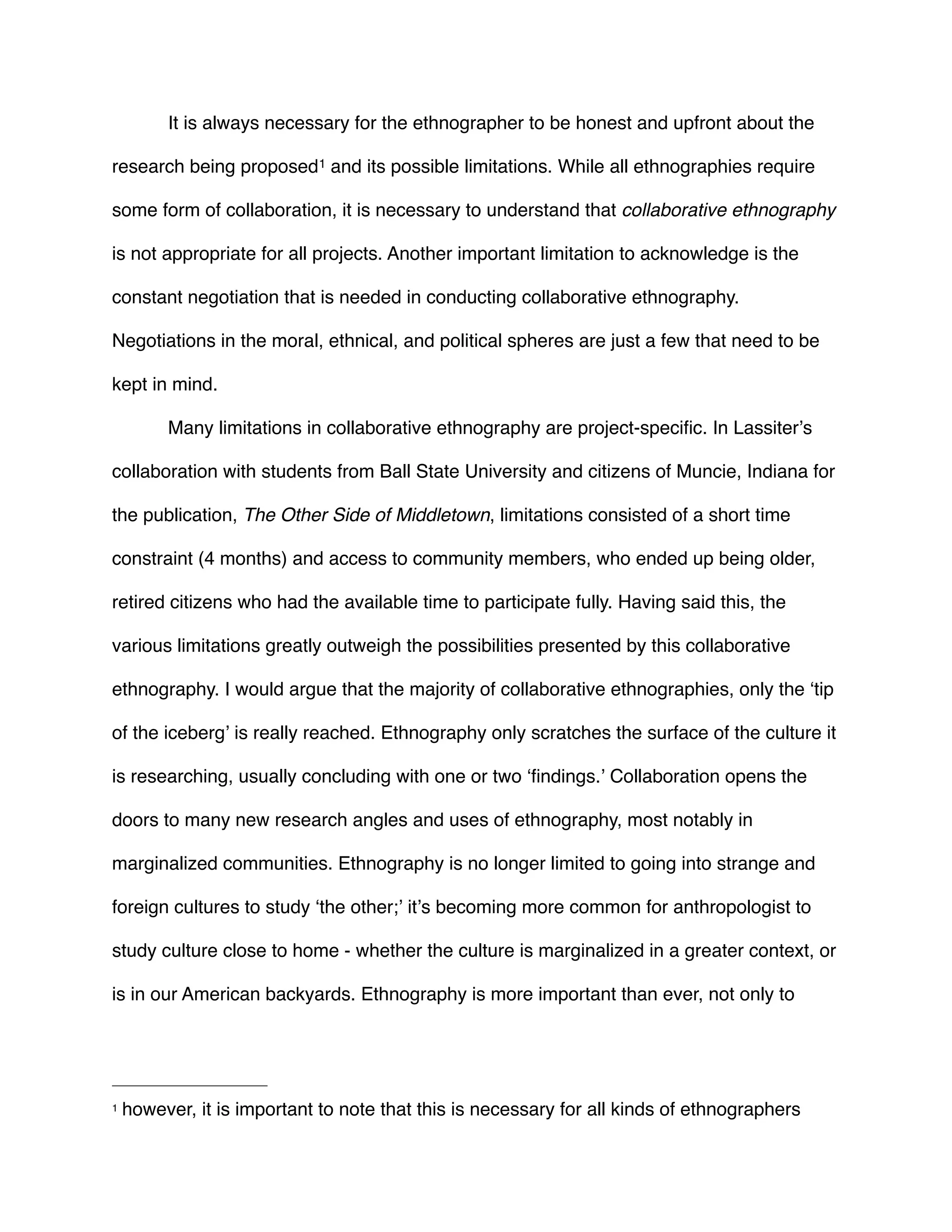 The Case for Collaborative Ethnography | PDF