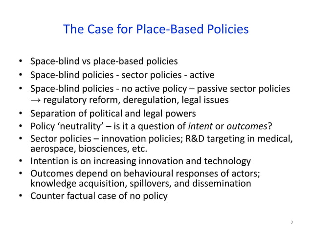 The case for place based policies | PDF | Political Issues & policy ...