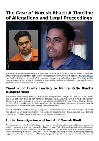 The Case of Naresh Bhatt: A Timeline of Allegations and Legal ...