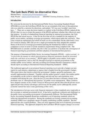 The Cash Basis Ipsas An Alternative View | PDF