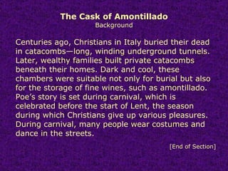 The cask of amontillado | PPT