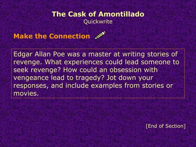 The cask of amontillado | PPT