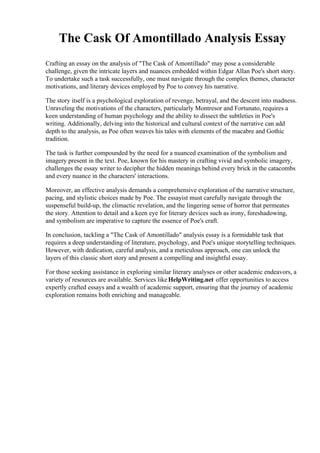 The Cask Of Amontillado Analysis Essay.pdf