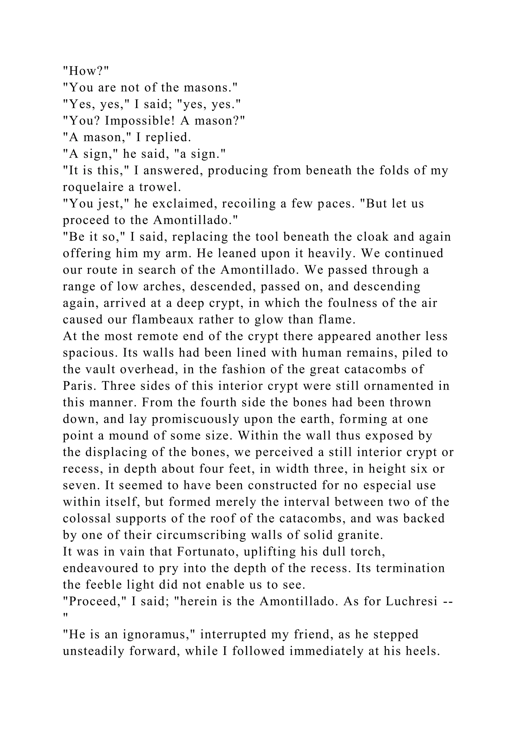 THE CASK OF AMONTILLADOby Edgar Allan Poe(1846)THE thousand .docx