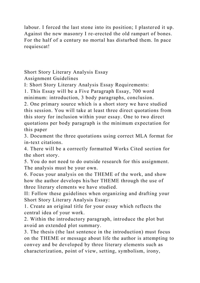 THE CASK OF AMONTILLADOby Edgar Allan Poe(1846)THE thousand .docx