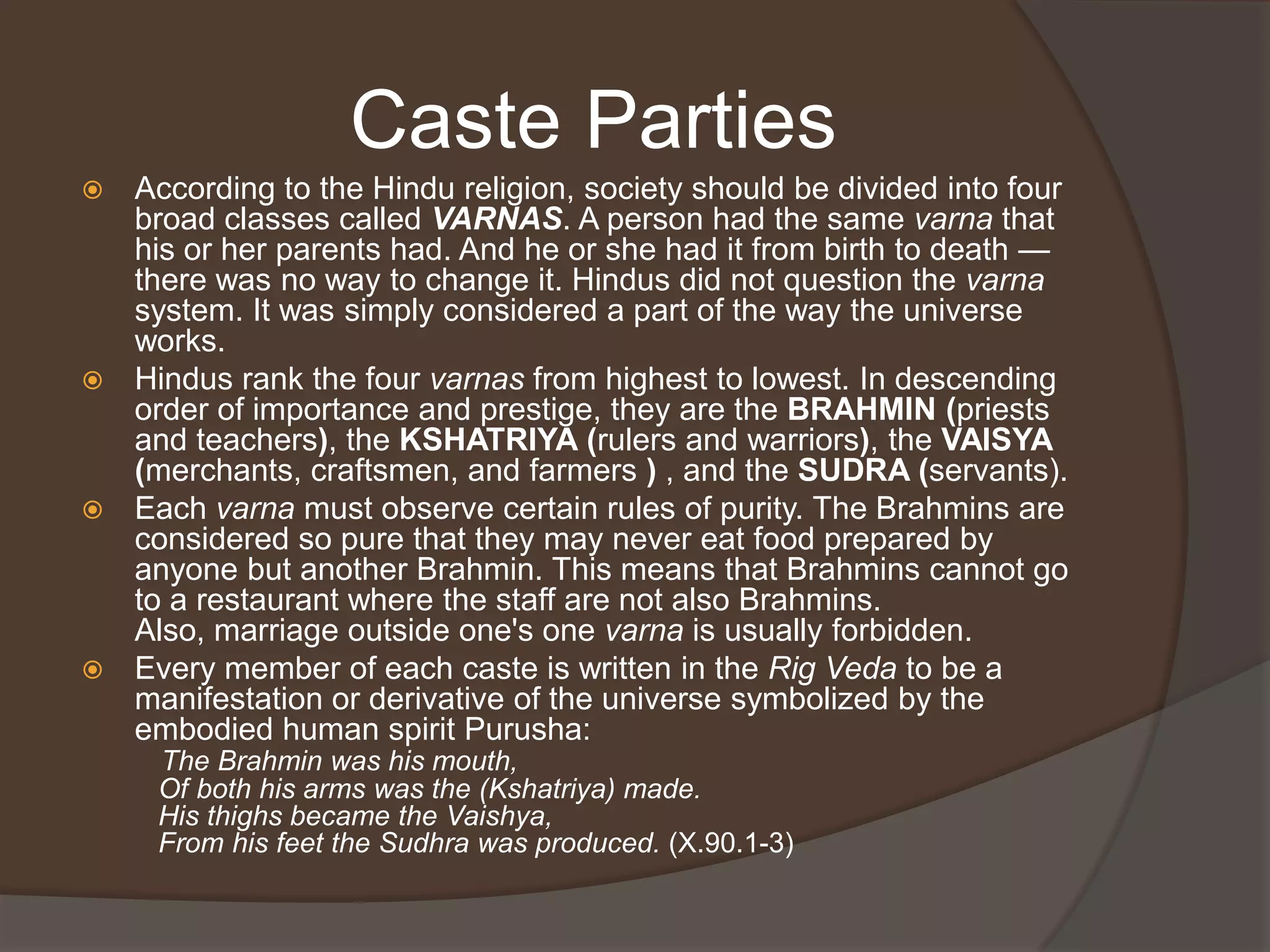 The caste system of india | PPTX
