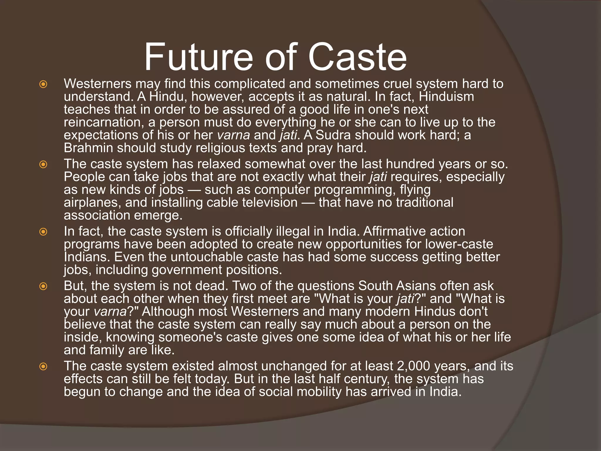 The caste system of india | PPTX