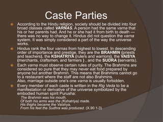 The caste system of india | PPTX