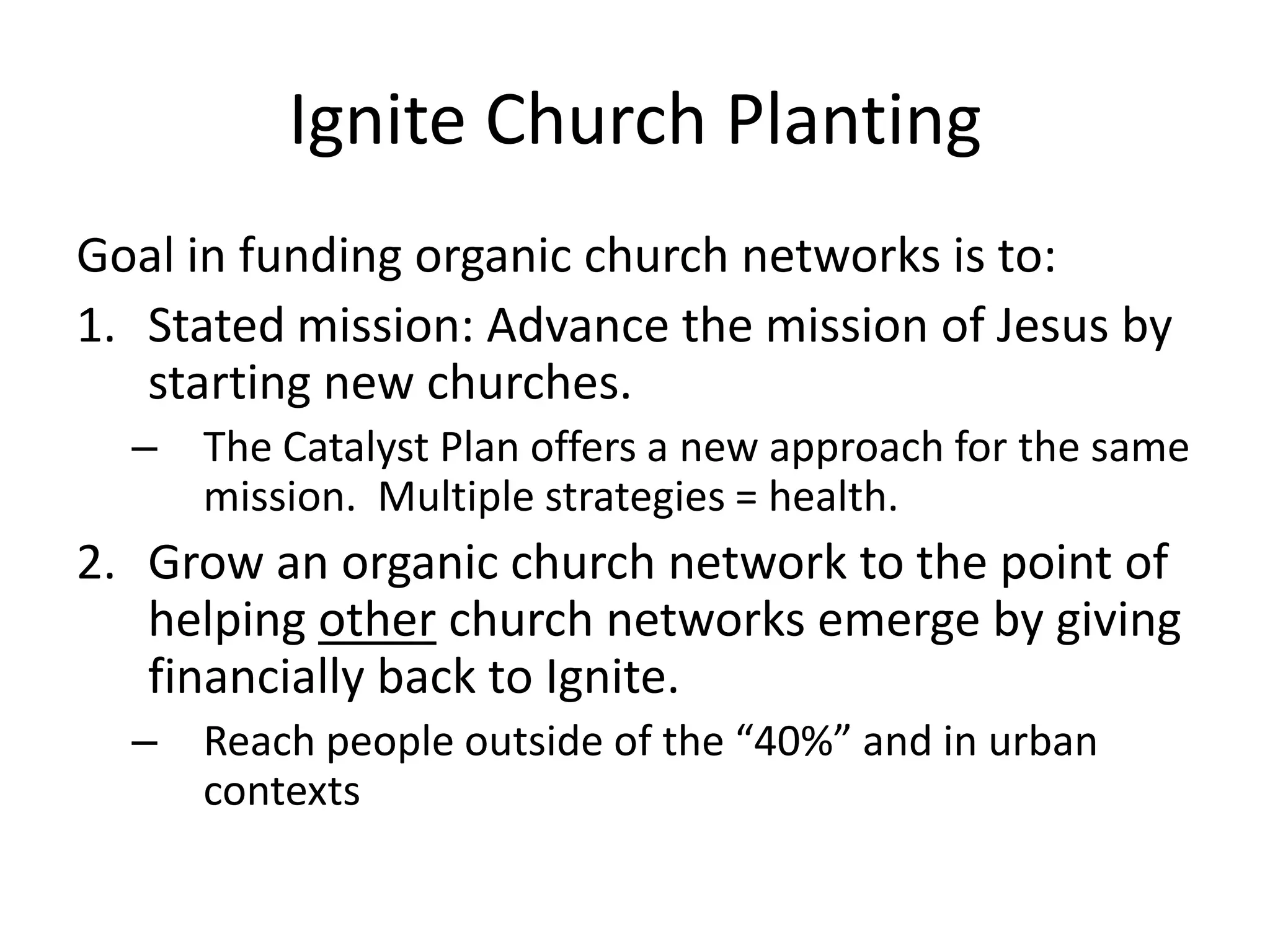 The Catalyst Plan - Ignite Church Planting | PPTX | Christianity ...