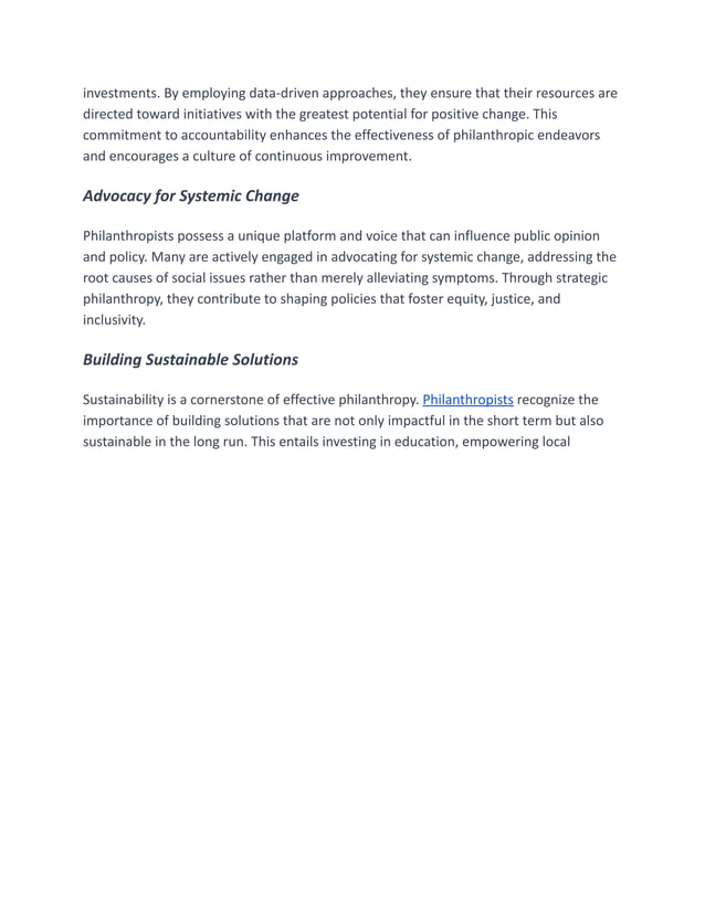 Social Catalysts: Philanthropy's Transformative Role | PDF | Non-Profit ...