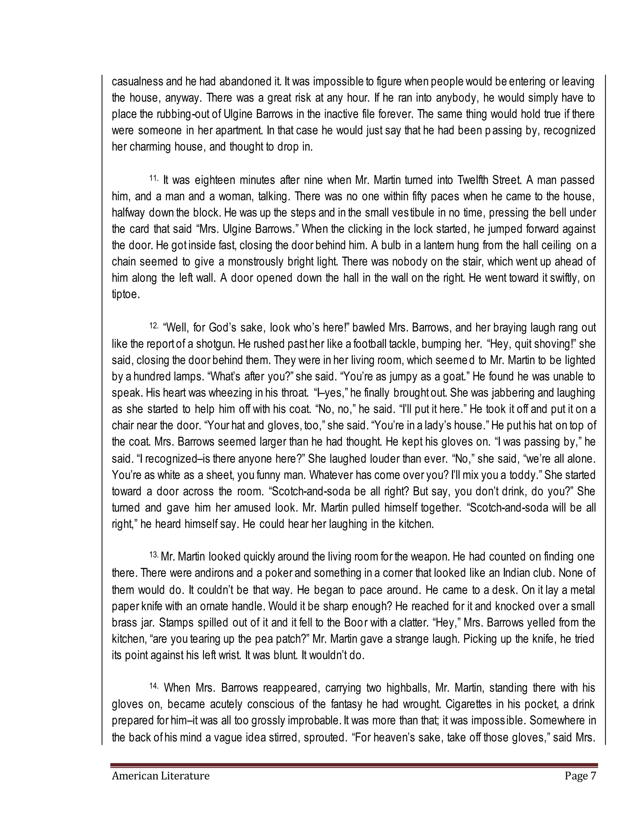 The Catbird Seat by James Thurber | DOCX