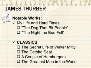 The Catbird Seat by James Thurber | PPTX | Humor and Satire | Pop Culture