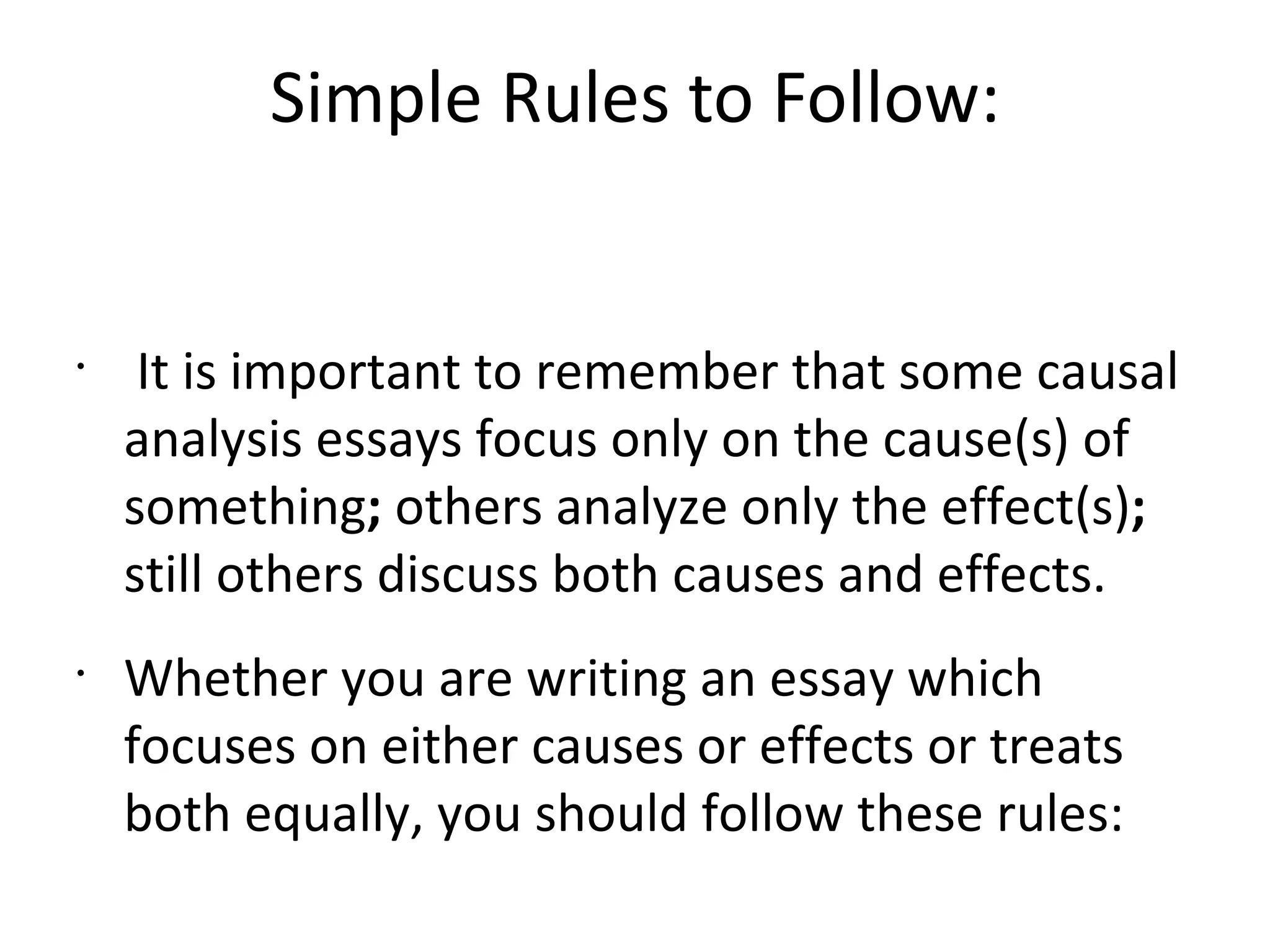 The causal analysis essay | PPT