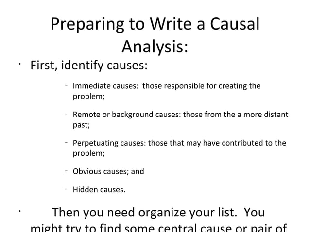 The causal analysis essay | PPT
